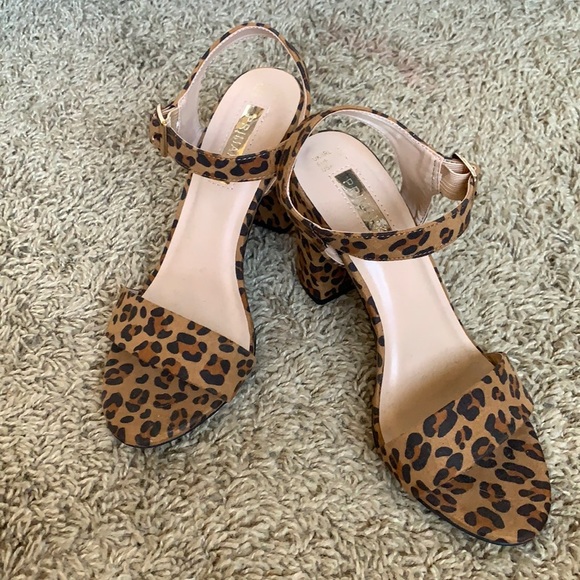 Primark | Shoes | Nwt Leopard Print Block Heels With Ankle Strap | Poshmark